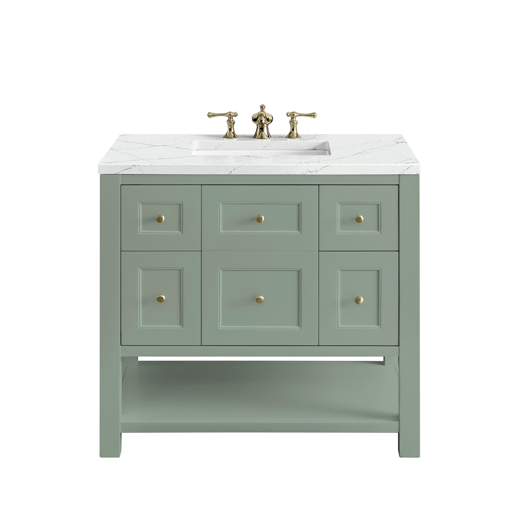 James Martin Vanities Brittany 36" Single Vanity, Smokey Celadon - Bed Bath & Beyond - 37722858